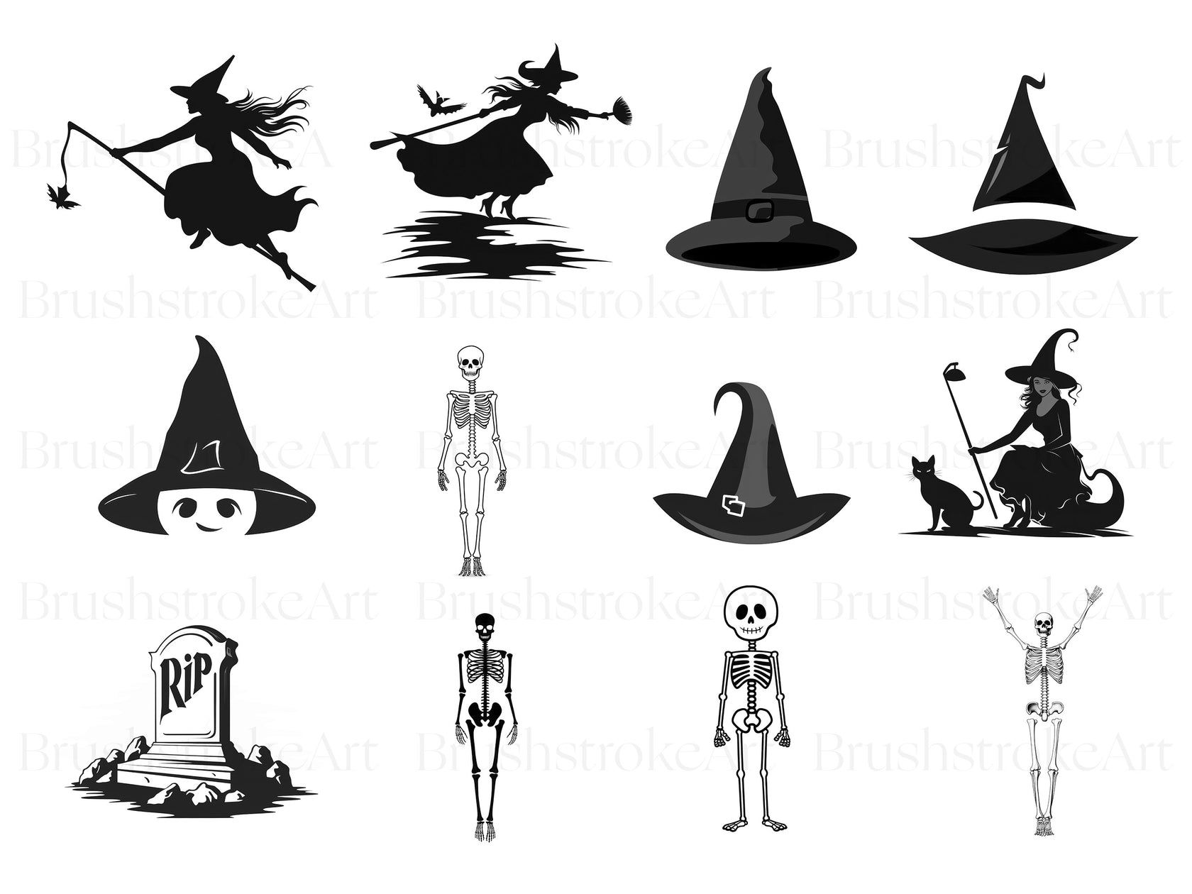 Halloween Line Art, Jack-o-lantern PNG, Halloween Doodles – Clipartset