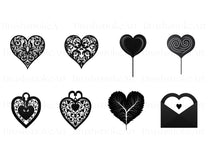 Heart Silhouette Clipart, Valentines Day, Floral Heart PNG – Clipartset