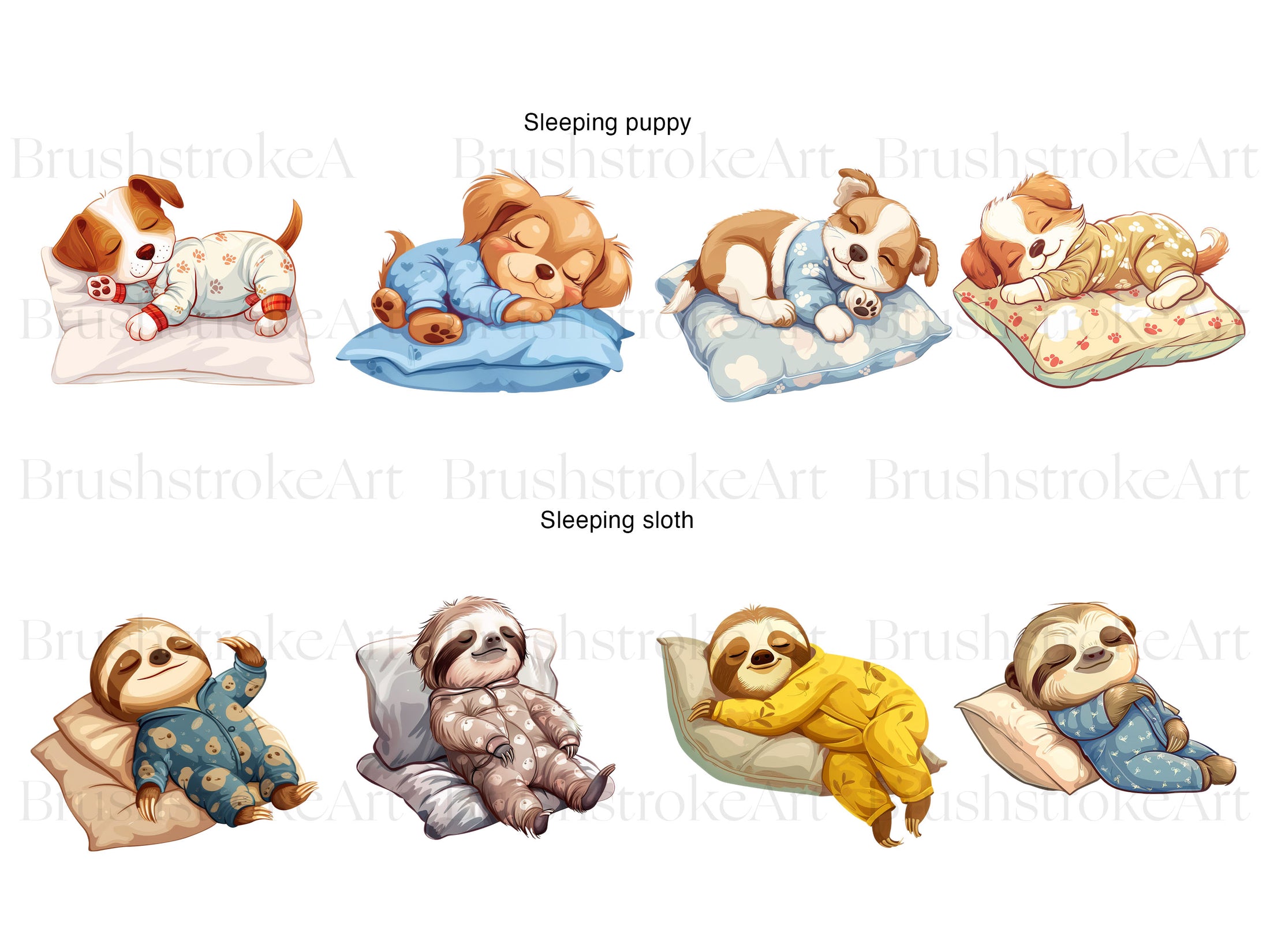 Sleeping Animals Clipart, Sleeping Dog, Cute Animals PNG – Clipartset