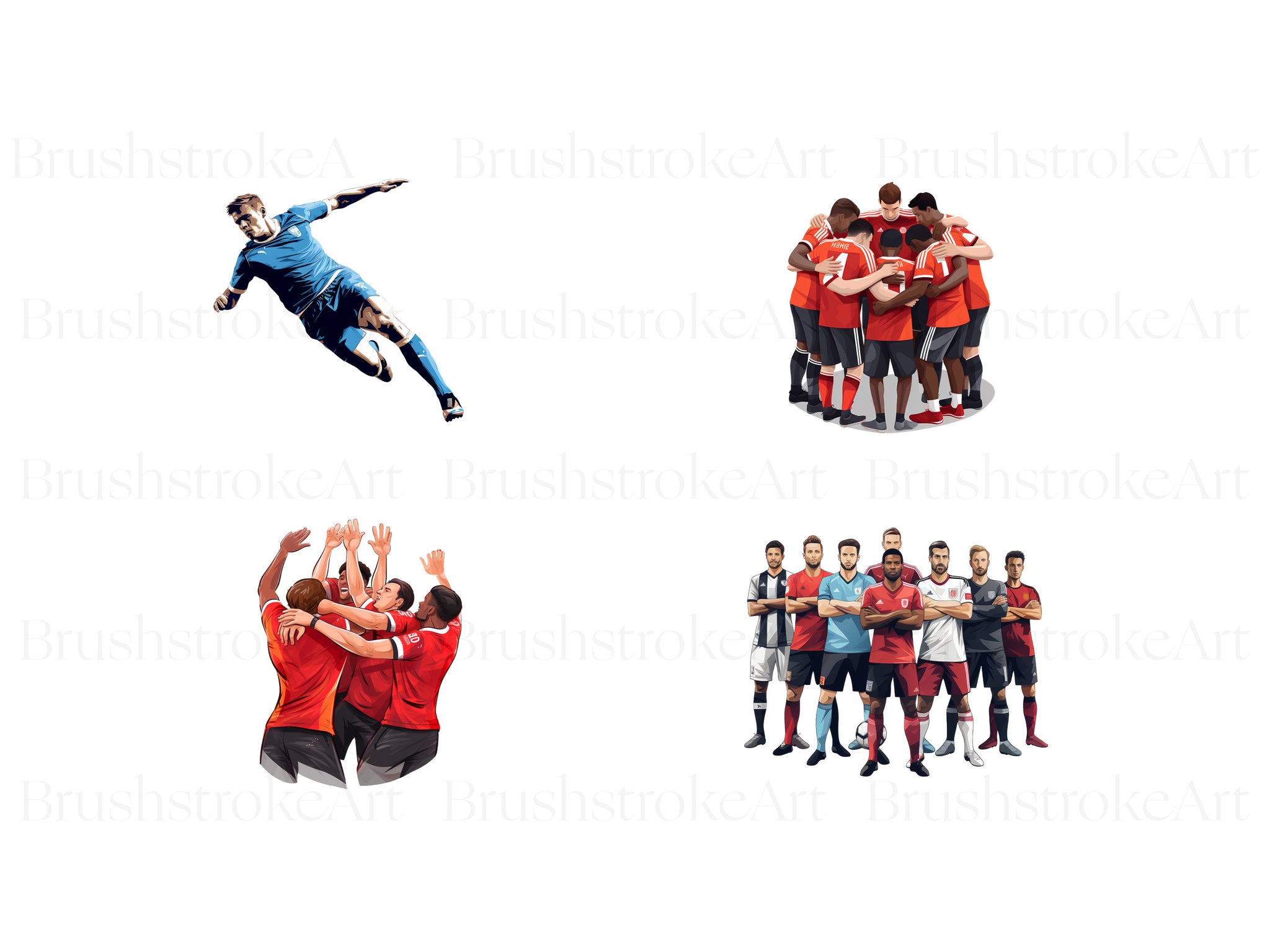 Watercolor Football Clipart, Soccer PNG, Football Player – Clipartset