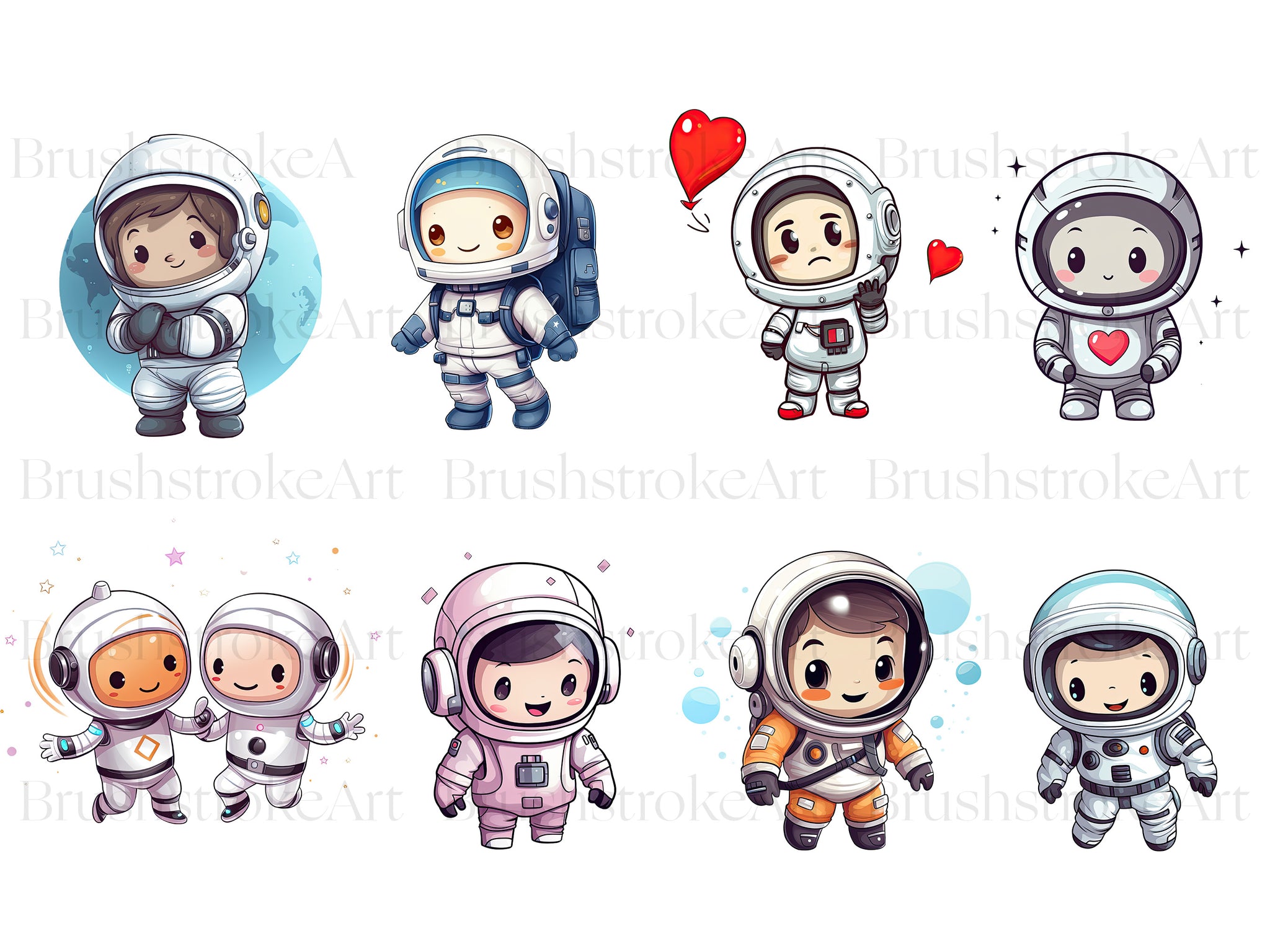 28 Cute Astronauts Clipart, Boy Astronaut, Outer Space Watercolor ...