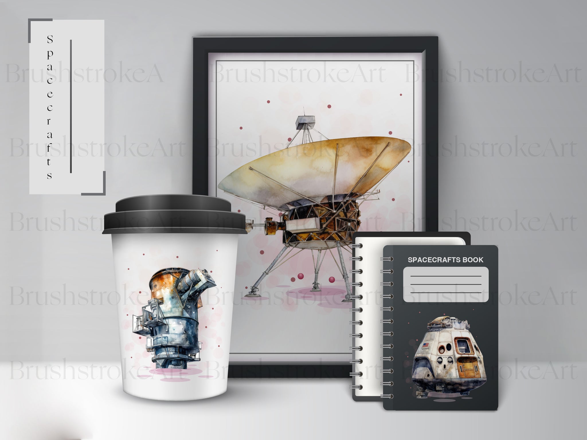 Watercolor Spacecraft Clipart, Rocket, Shuttle, Spaceship – Clipartset