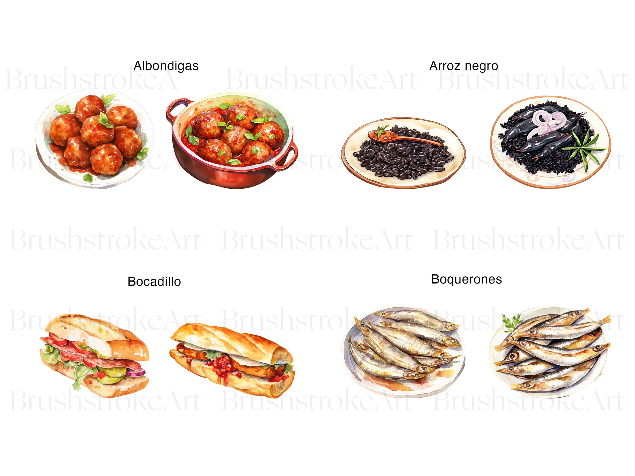Spanish Food Clipart, Spanish Cuisine, Flan, Food Graphics – Clipartset