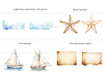 Watercolor Nautical Clipart, Coastal Beach, Sailing Clipart – Clipartset