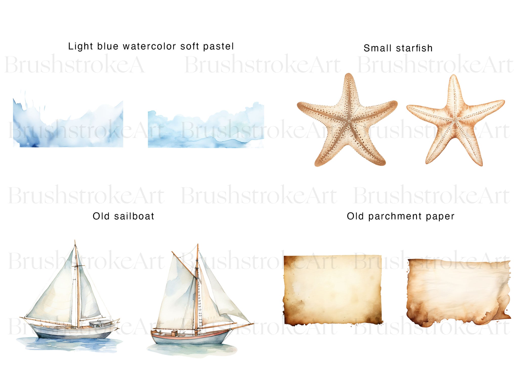 Watercolor Nautical Clipart, Coastal Beach, Sailing Clipart – Clipartset
