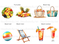 Beach Clipart, Vacation PNG, Sand Castle Clipart, Beach Day – Clipartset