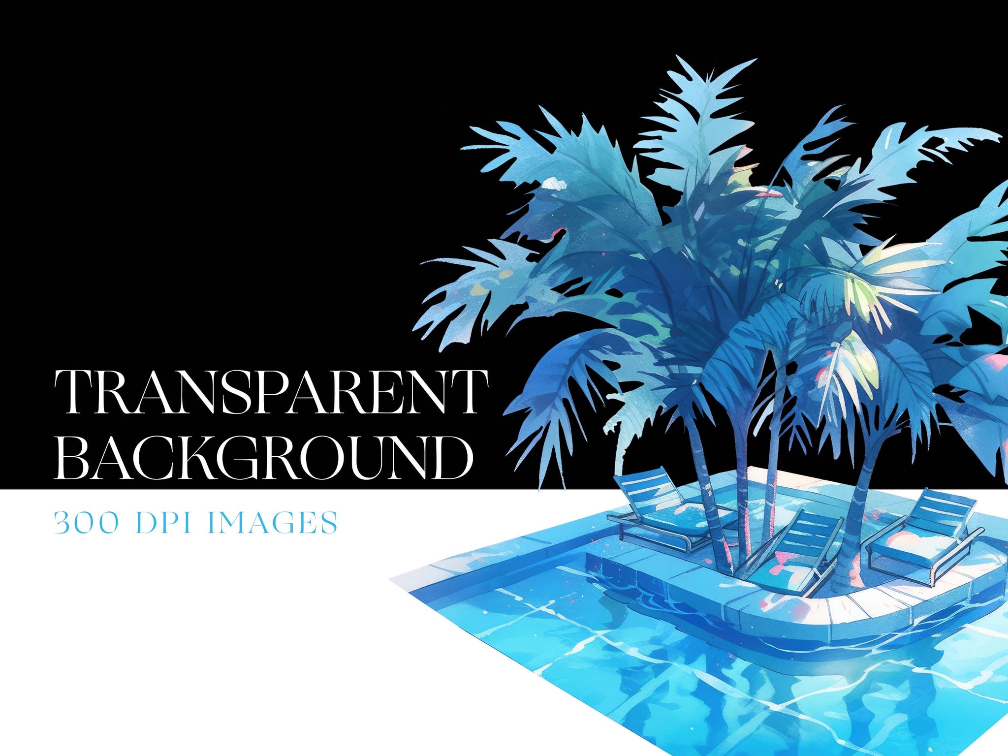 Watercolor Pool Clipart, Summer Vacation, Swimming Pool Party – Clipartset