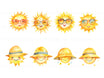 Cute Sun Clipart, Watercolor Sun, Weather Clipart, Cool Sun – Clipartset