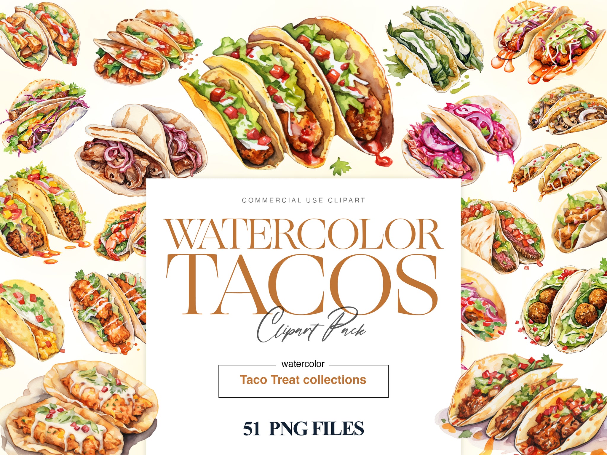 Watercolor Tacos Clipart, Mexican Tacos, Mexican Food PNG – Clipartset