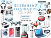 Technology Clipart, Smartphone, Headphone PNG, Tech, Laptop – Clipartset