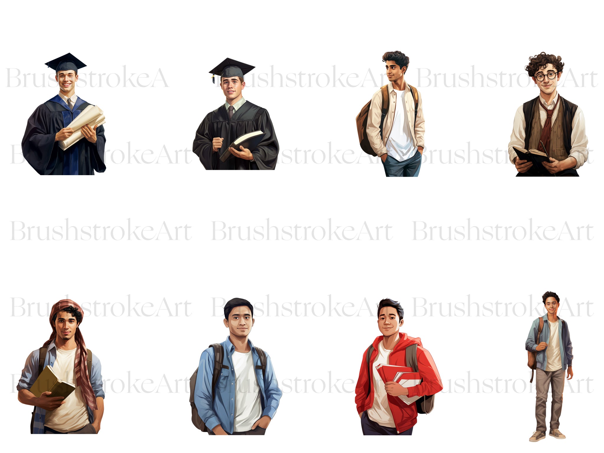 Students Clipart, College Girl, Teen Clipart, School Kids – Clipartset