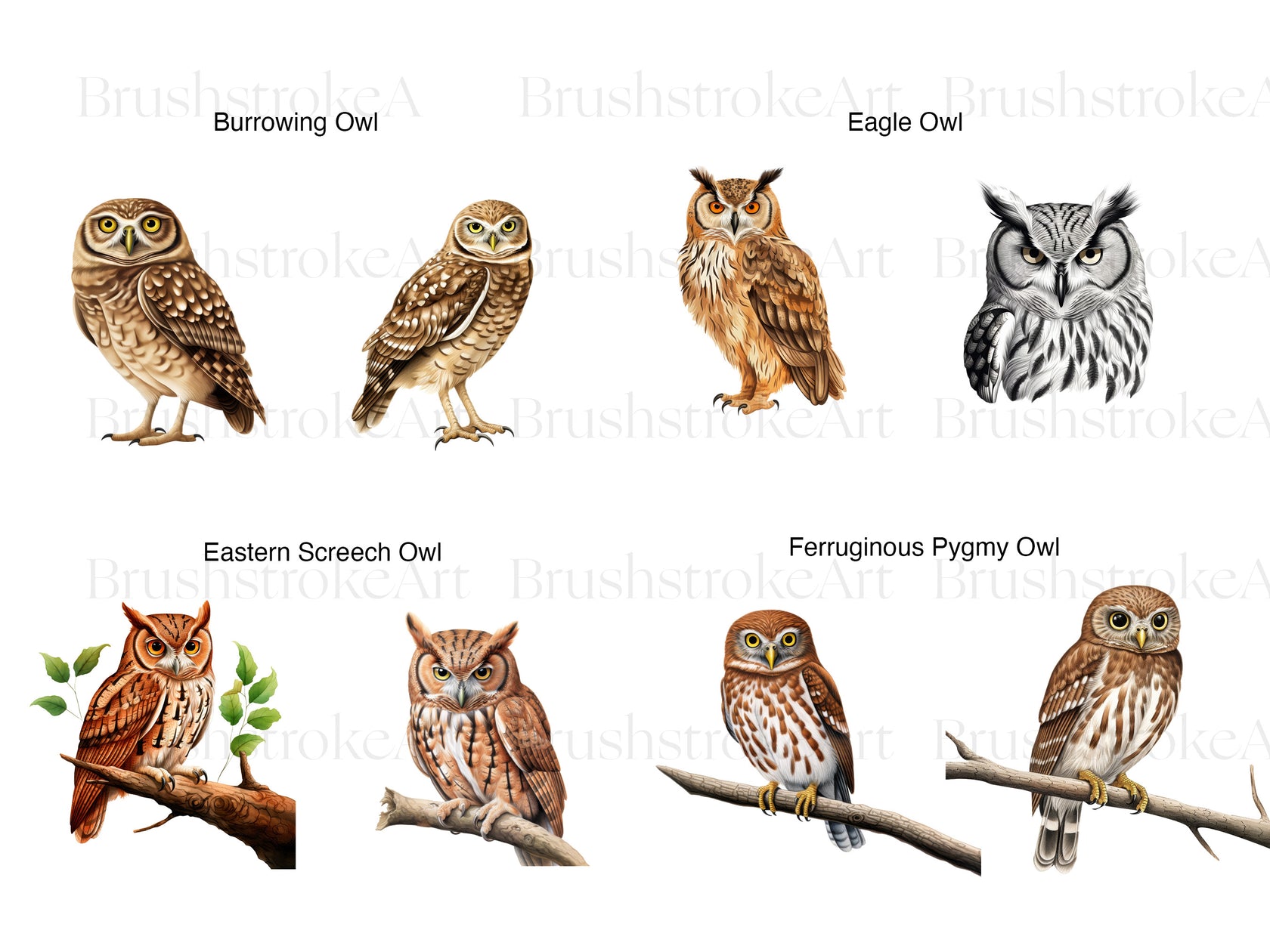 Owl Illustration Clipart, Barn Owl, Type of Owls, Cute Owl – Clipartset