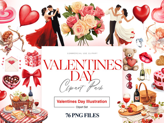Valentines Day Clipart, Couple in Love, Date Night Clipart – Clipartset