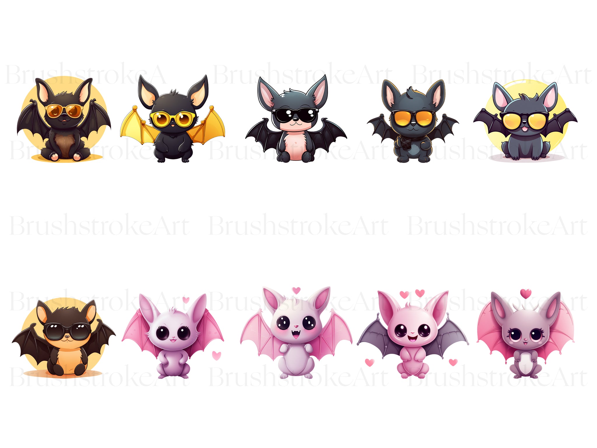 Kawaii Bat Clipart, Baby Bat, Cute Halloween, Bat Clipart – Clipartset
