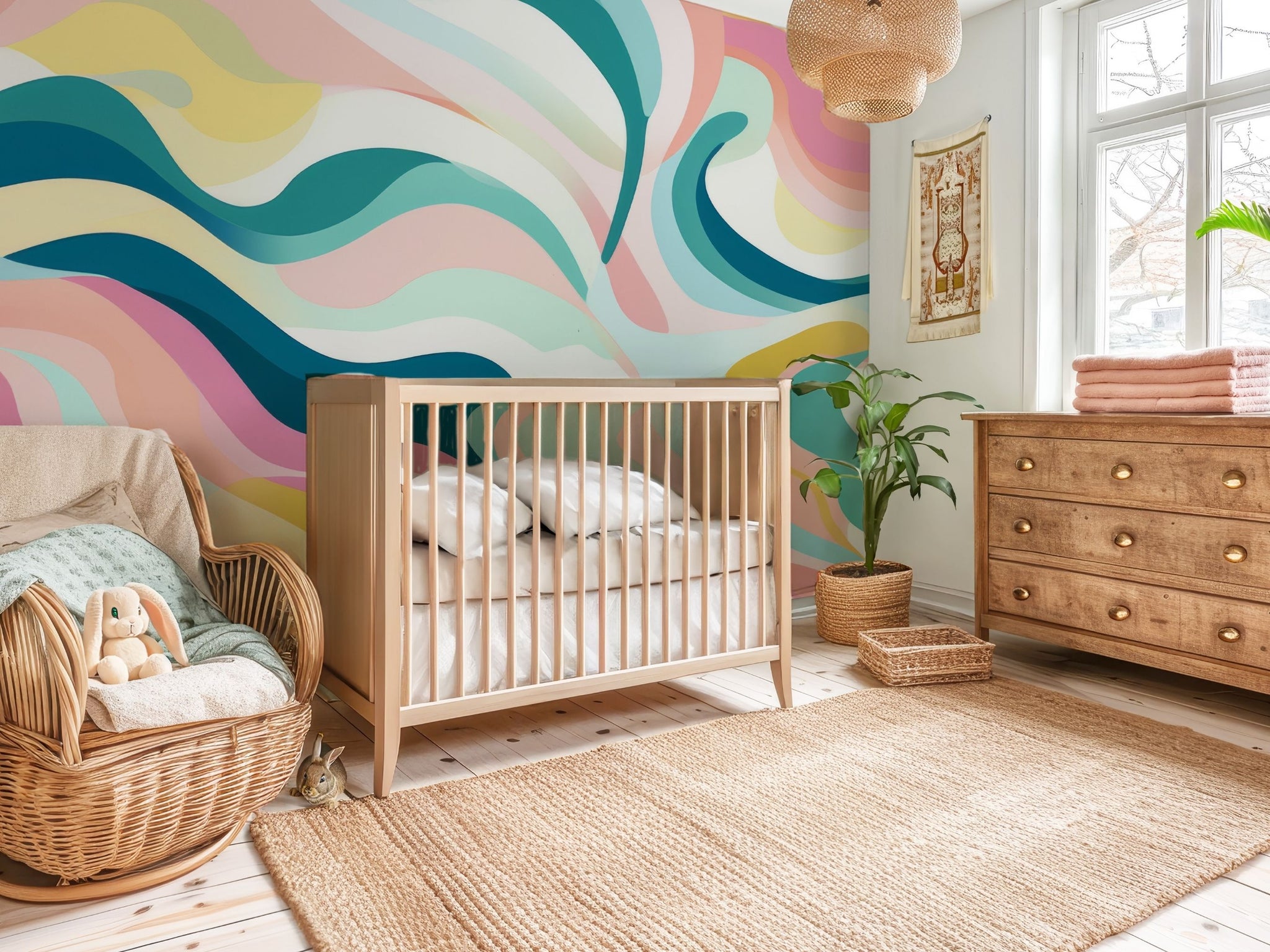 Vibrant Rhythms Seamless Patterns, Pastel Color Flat Design – Clipartset