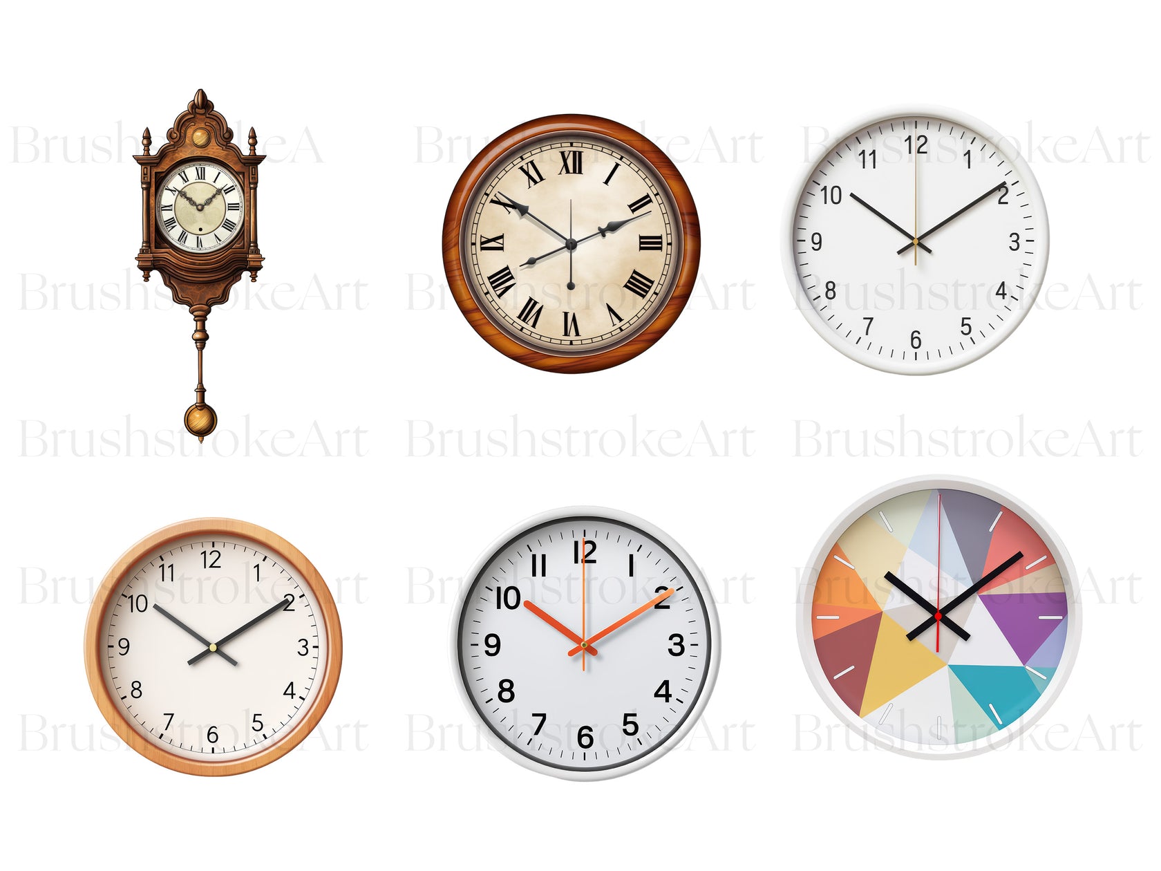 Clock Illustration Clipart, Antique Clock, Watercolor Clock – Clipartset