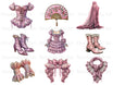 Antique Pink Fashion Clipart, Vintage Hats, Victorian Clothing, Fashio ...