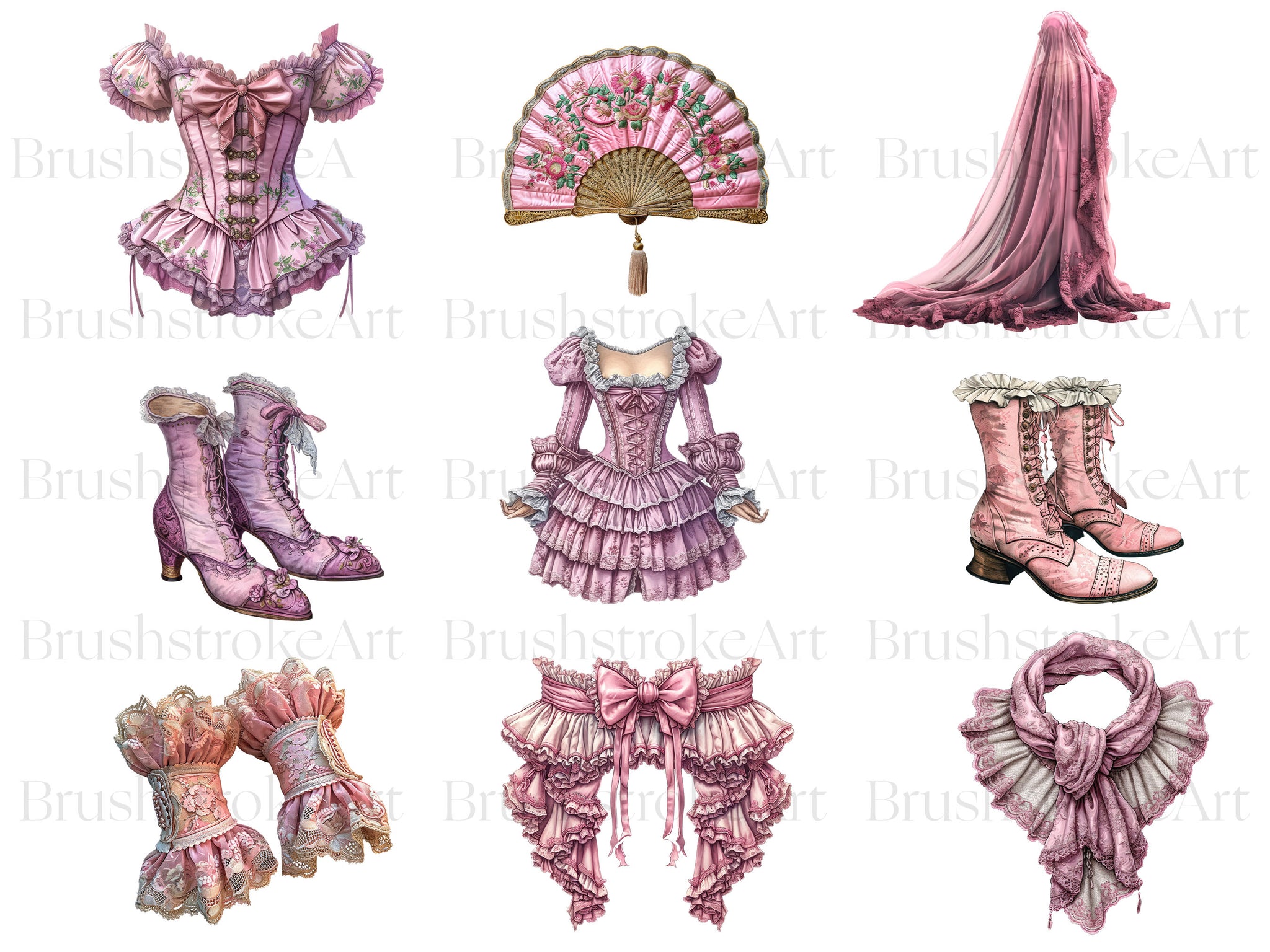Antique Pink Fashion Clipart, Vintage Hats, Victorian Clothing, Fashio ...
