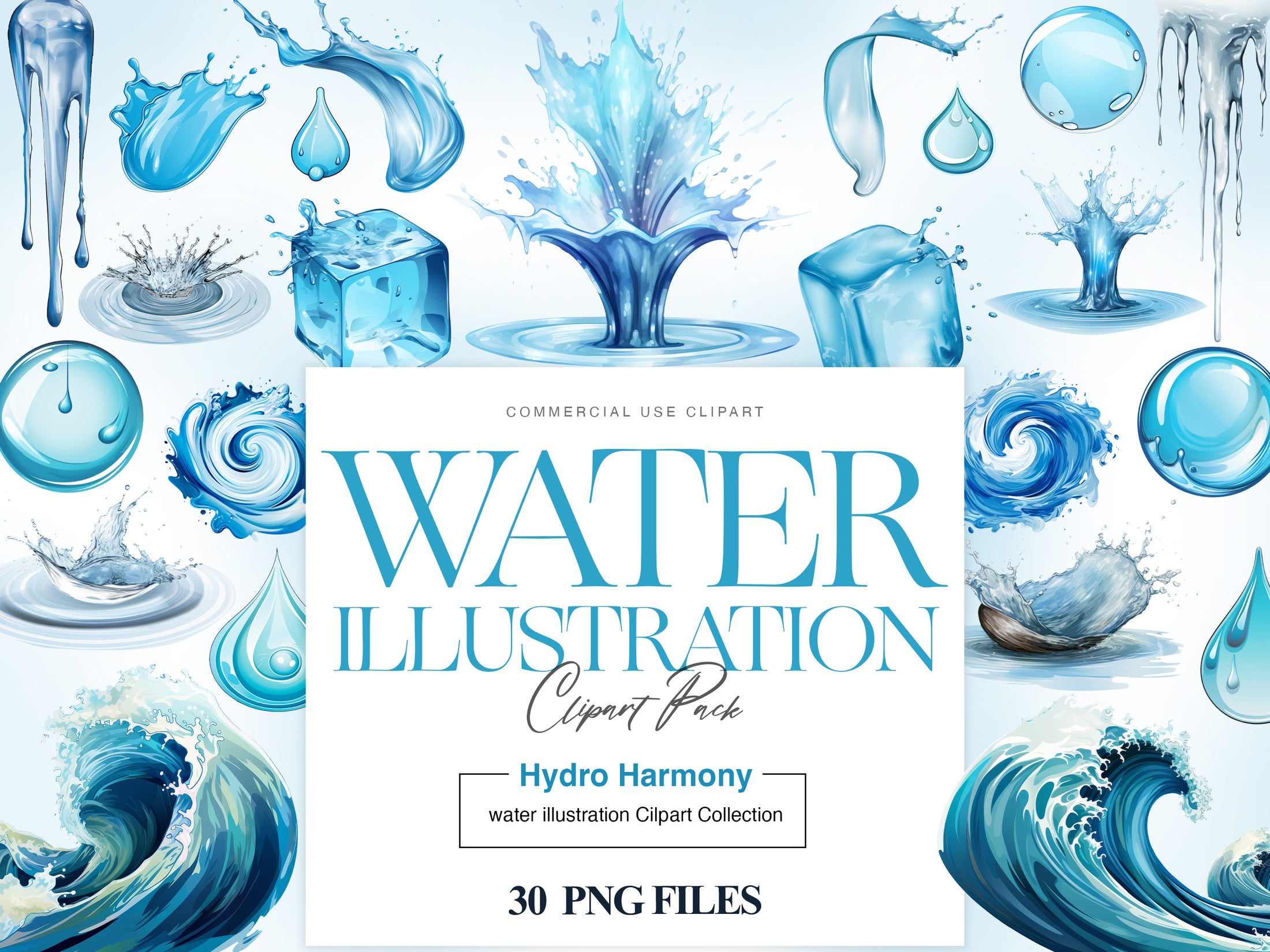 Water Illustration Clipart, Water Splash, Beach Wave PNG – Clipartset