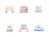 Book Illustration Clipart, Library, Cozy Reading Stickers – Clipartset