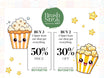 Kawaii Cinema, Theatre, Movie Party, Popcorn, Film, Ticket – Clipartset