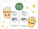 Kawaii Cinema, Theatre, Movie Party, Popcorn, Film, Ticket – Clipartset