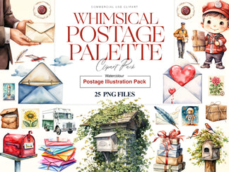 Watercolor Postage Clipart, Mail Truck, Letter PNG, Mailbox – Clipartset
