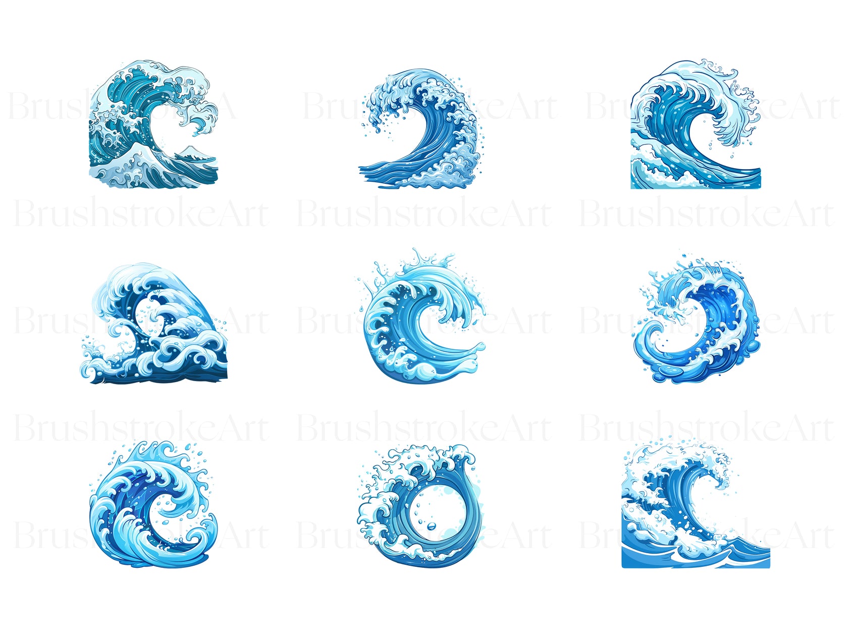 Ocean Waves Clipart, Sea Waves, Ocean Printable, Beach Clipart – Clipartset