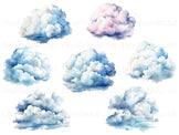 Watercolor Night Sky Clipart, Stars and Moon, Blue Sky – Clipartset