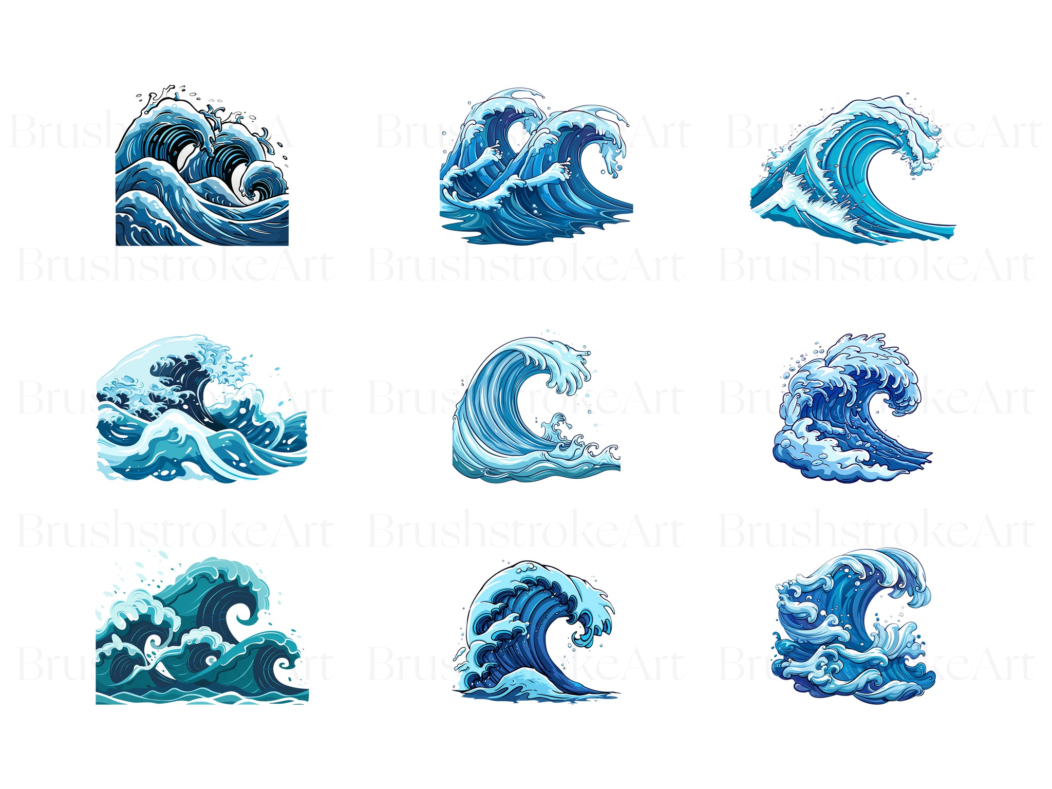 Ocean Waves Clipart, Sea Waves, Ocean Printable, Beach Clipart – Clipartset