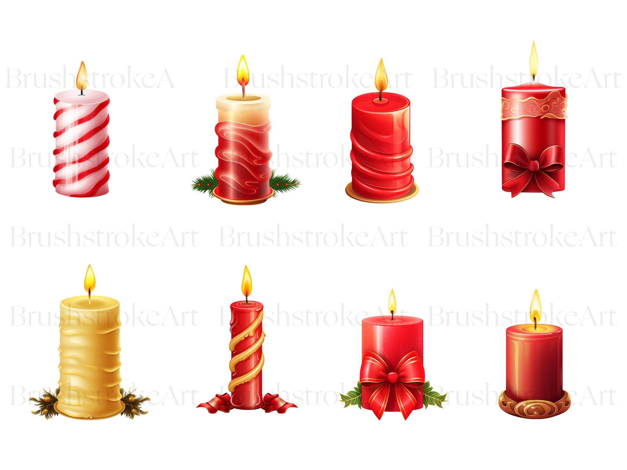 Candle Illustration Clipart, Floral Candle, Christmas PNG – Clipartset