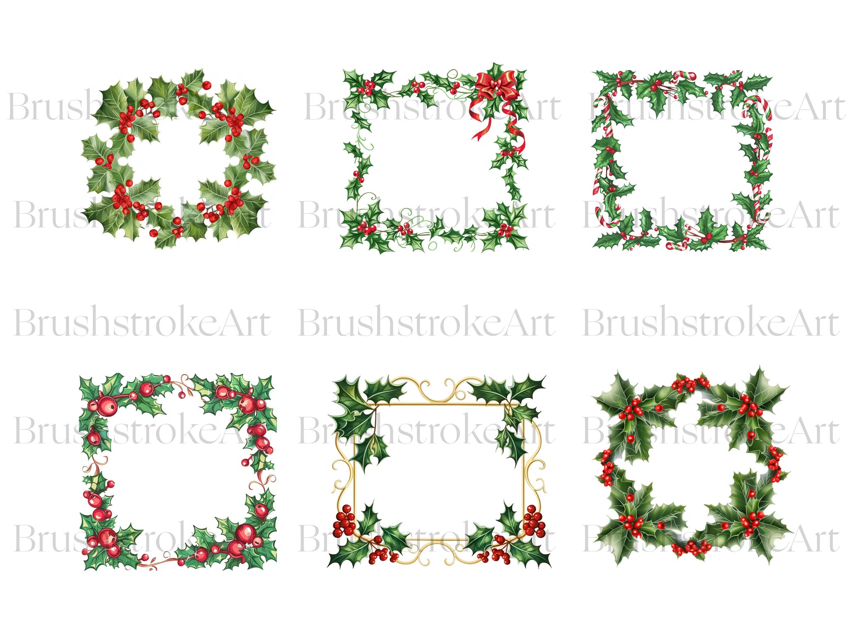 Christmas Border Clipart, Christmas Frame, Digital Border – Clipartset
