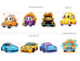 Cute Car Clipart, Yellow Car, Kawaii Car PNG, Colorful Cars – Clipartset