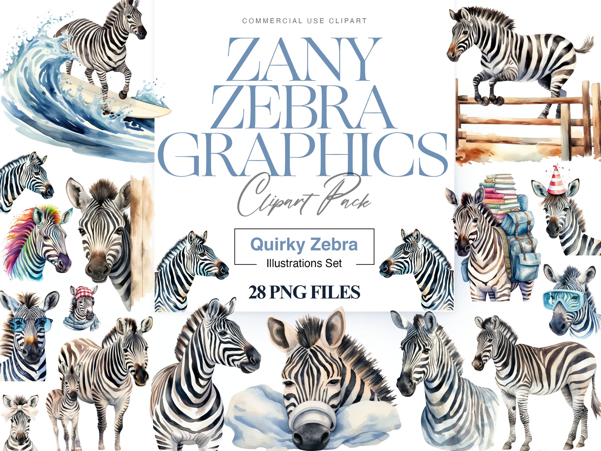 28 Watercolor Zebra Clipart, Baby Zebra, Head, Birthday Gifts, Baby Sh ...