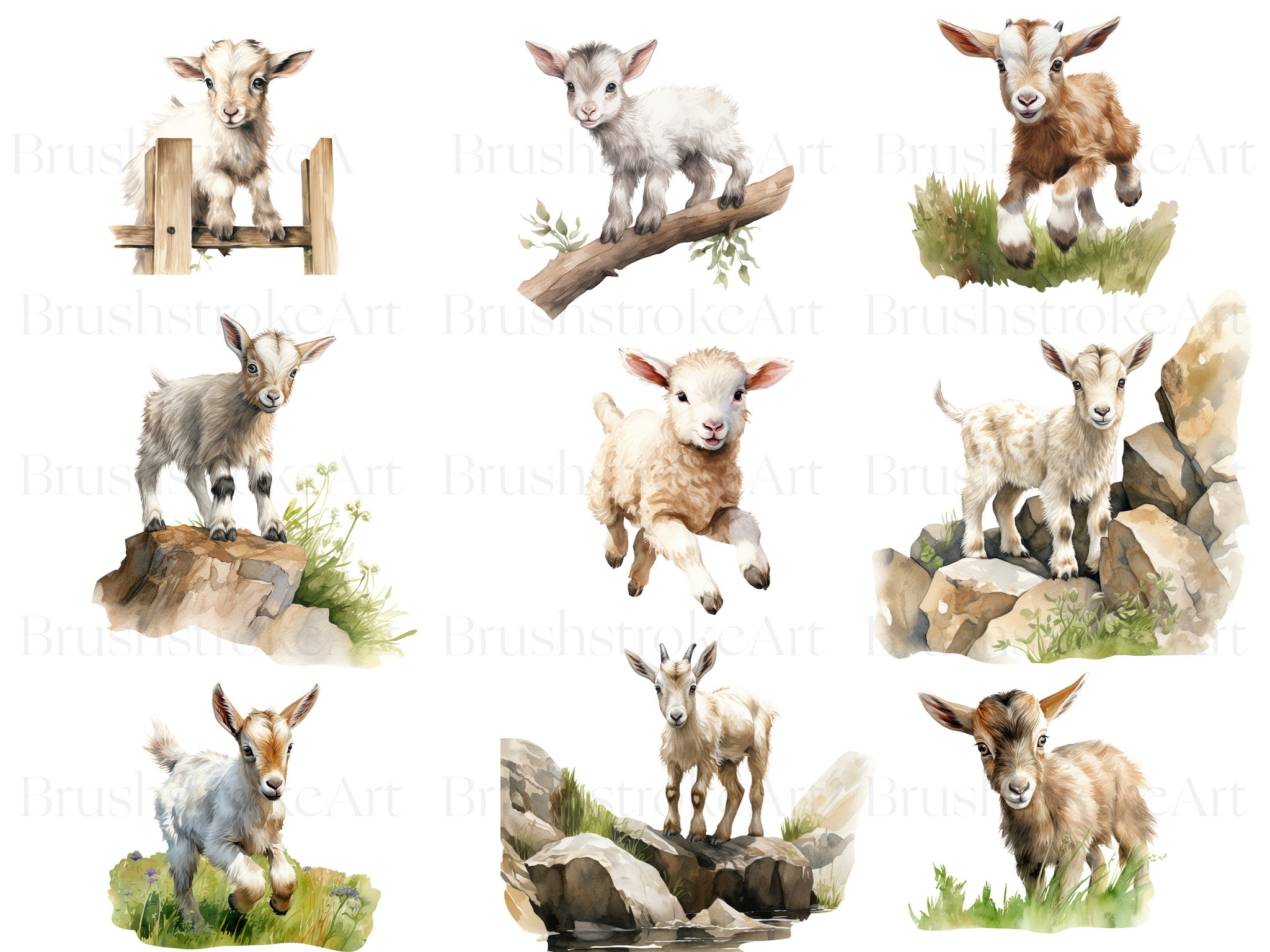 Watercolor Lamb Clipart, Farm Animals PNG, Cute Sheep – Clipartset